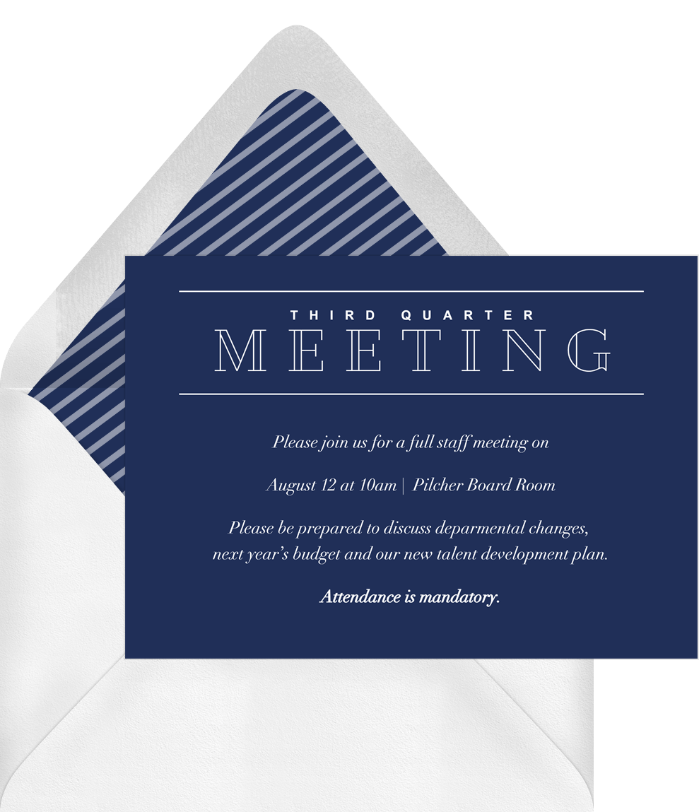 Simple Meeting Invitations Greenvelope