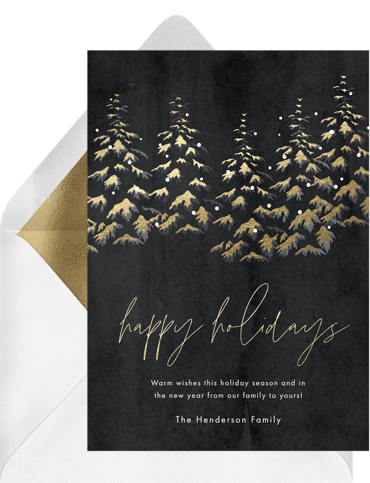 Snow Capped Trees Cards | Greenvelope.com