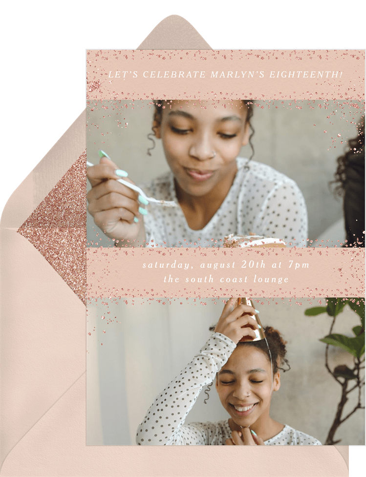 Sophisticated Glitter Invitations | Greenvelope.com