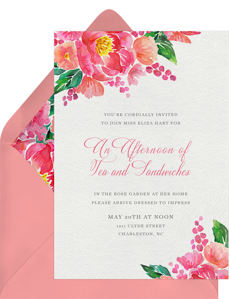 Spring Charm Invitations in Pink | Greenvelope.com