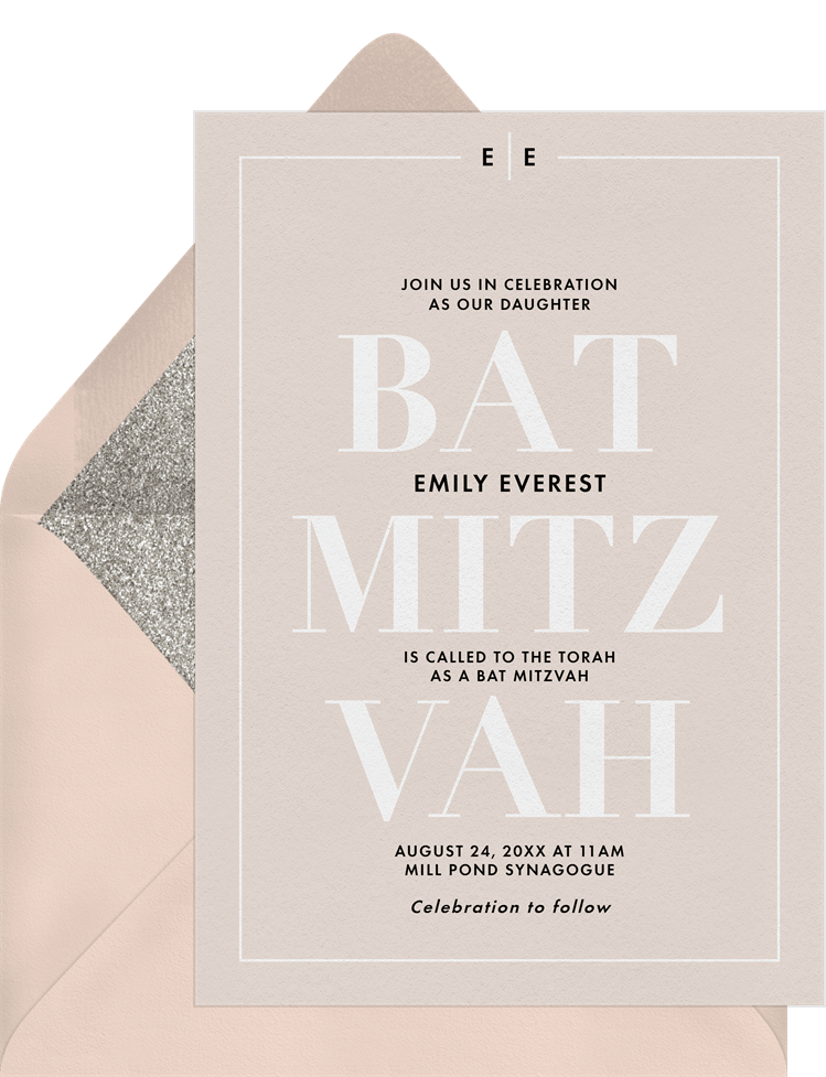 Stacked Mitzvah Invitations | Greenvelope.com