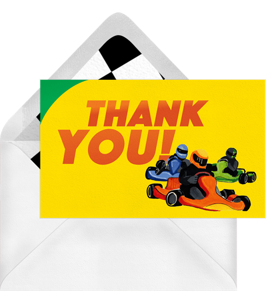 Start Your Engines Thank You Notes | Greenvelope.com