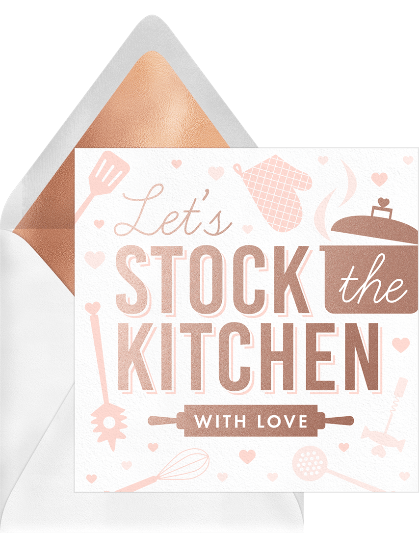 Stock The Kitchen Invitations in Blue | Greenvelope.com