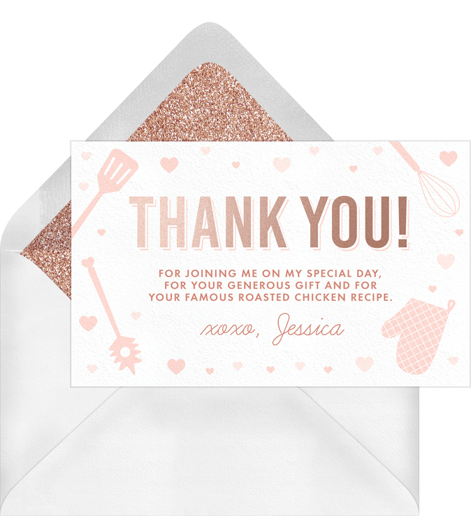 Stock The Kitchen Thank You Notes in Green | Greenvelope.com
