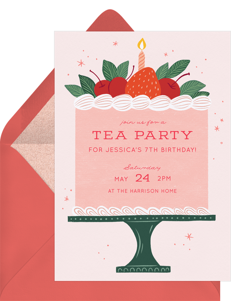 Sweet Berry Cake Invitations | Greenvelope.com