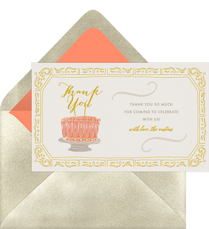 Sweet Cake Thank You Notes | Greenvelope.com