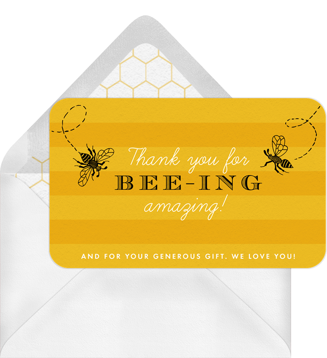 Classic Thank You Notes Brimming Bouquet Yellow Bridal Shower ...