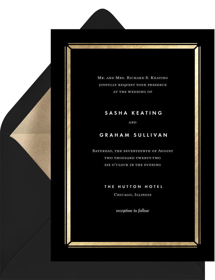 Tailored Frame Invitations | Greenvelope.com