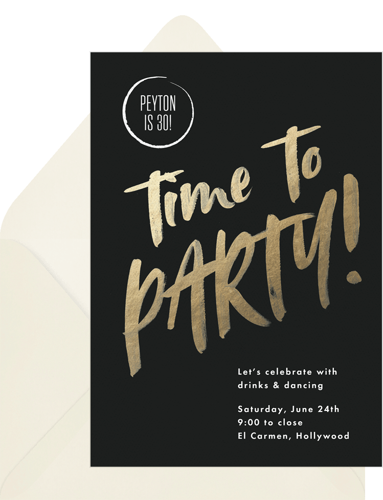 Time To Party Invitations | Greenvelope.com