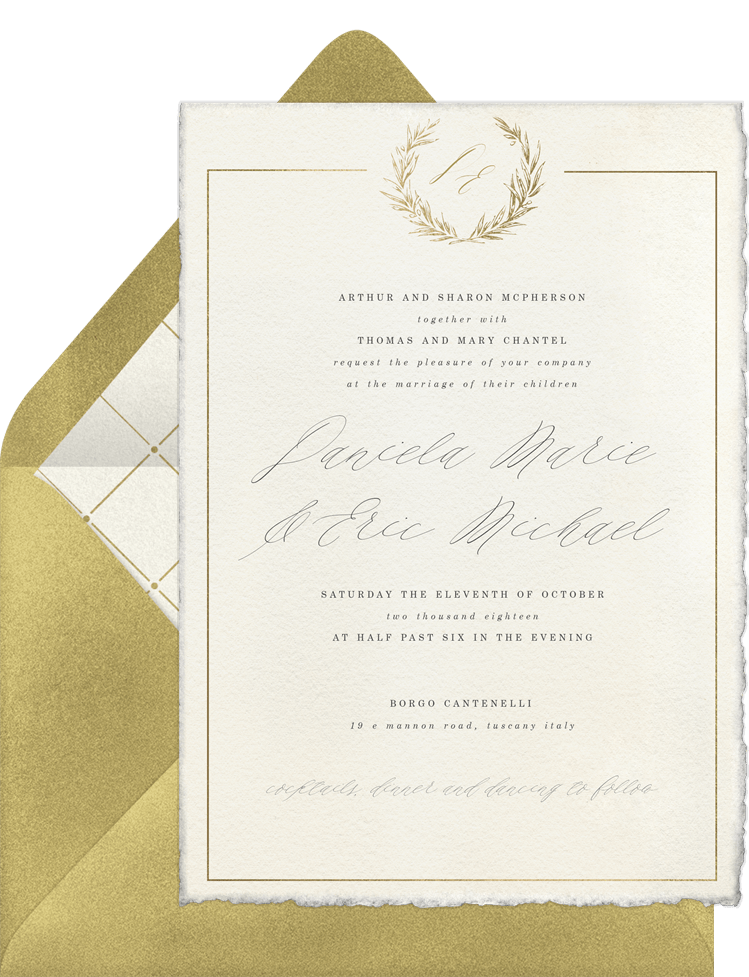 Timeless Elegance Invitations in Creme | Greenvelope.com