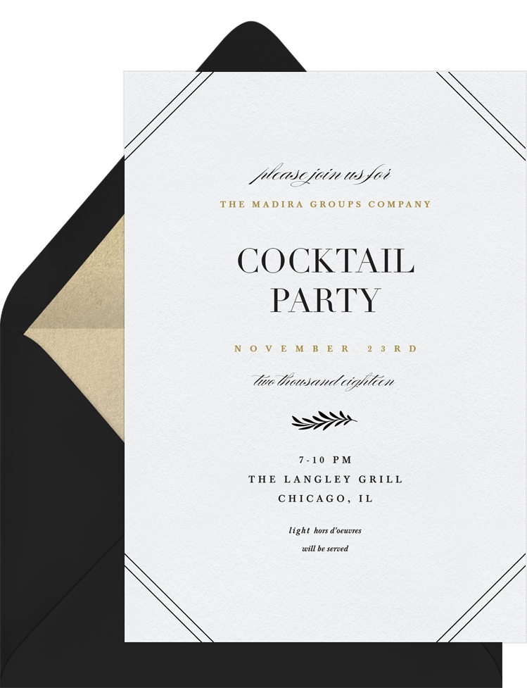 Traditional Corner Details Invitations in Red | Greenvelope.com