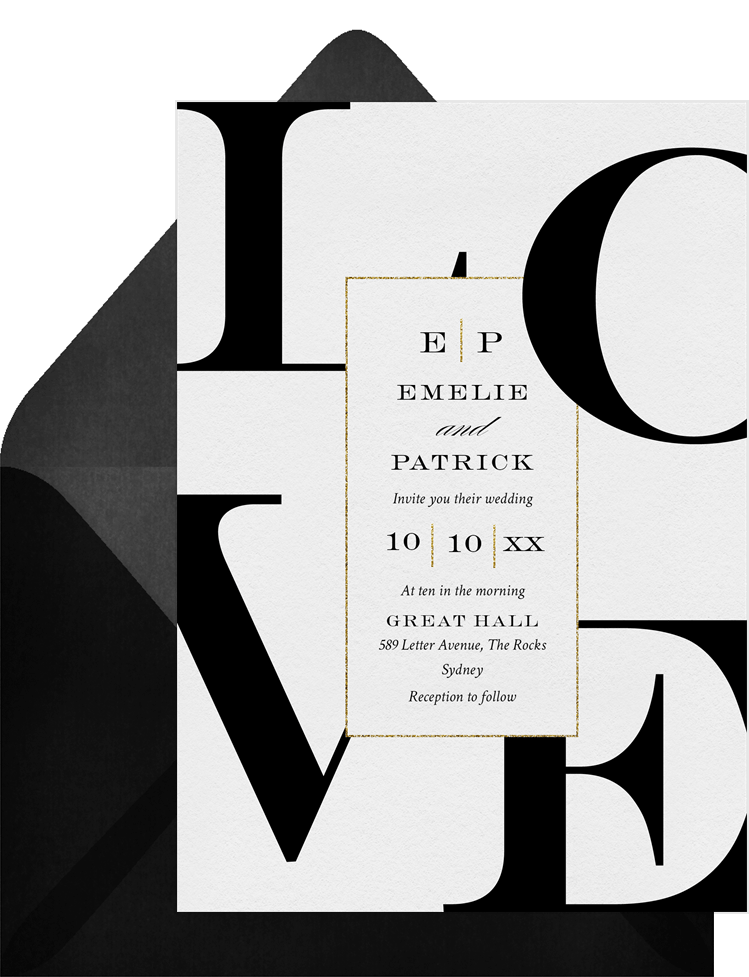 Typography Love Invitations | Greenvelope.com