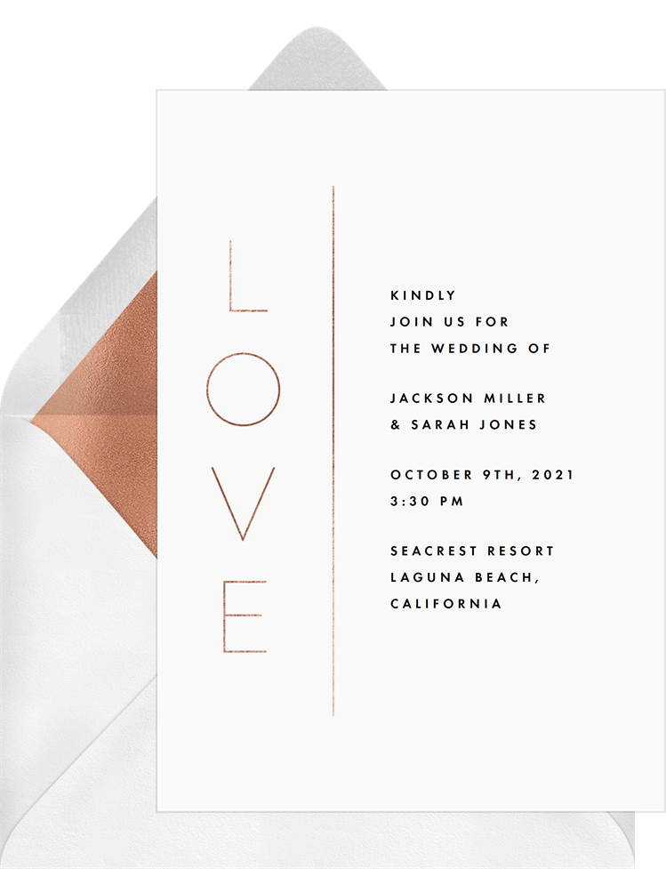 Vertical Love Invitations | Greenvelope.com