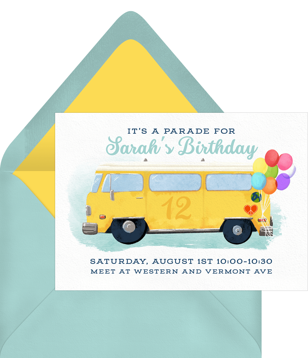 Vintage Bus Invitations | Greenvelope.com