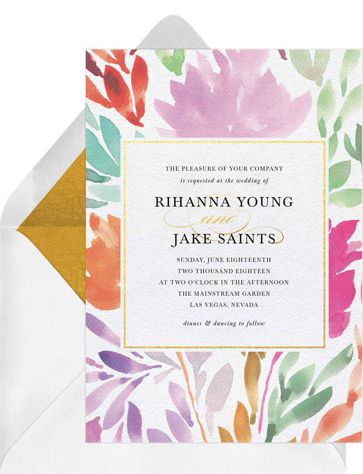 Watercolor Flowers Invitations | Greenvelope.com
