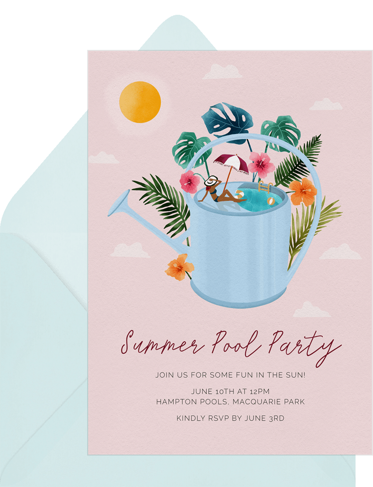Watering Pool Invitations | Greenvelope.com