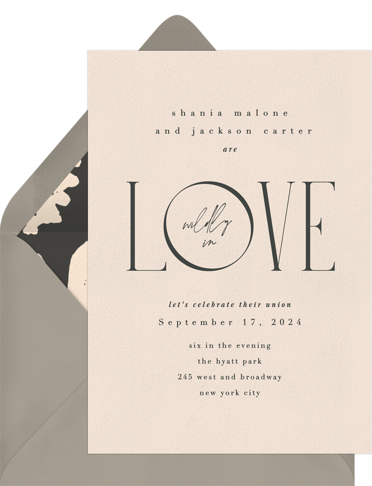 Wildly in Love Invitations in Blue | Greenvelope.com