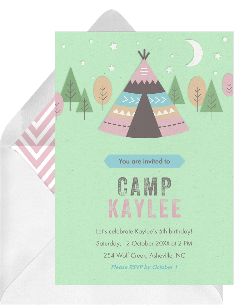 Woodland Camp Invitations | Greenvelope.com